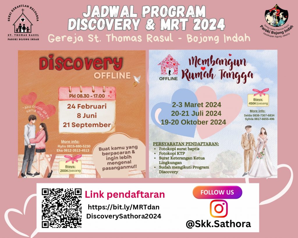Jadwal Program Discovery & MRT 2024 – Paroki Bojong Indah
